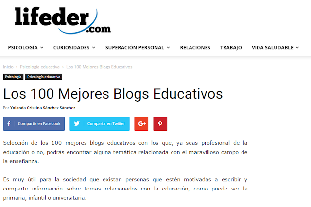 Crea y aprende con Laura: Los 100 Mejores Blogs Educativos by @Lifeder