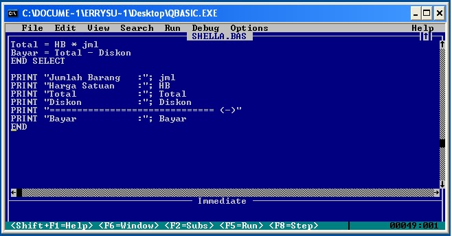 About Psikolog: Contoh Program Kasir Sederhana Menggunakan QBASIC
