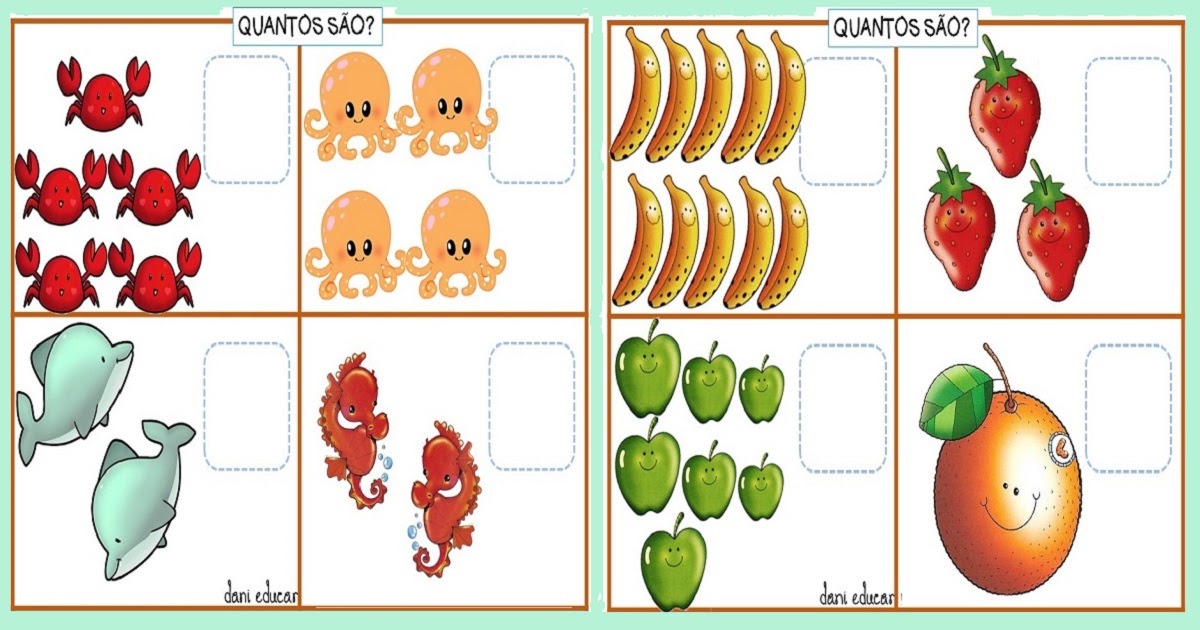 ATIVIDADES DE QUANTIDADE - QUANTOS SÃO? ~ Atividades Escolares