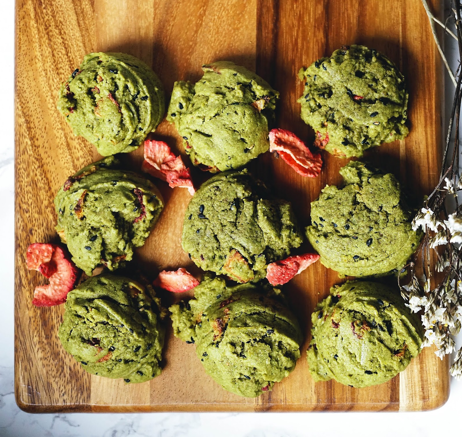 Miss Hangrypants: Matcha Strawberry Black Sesame Cookies
