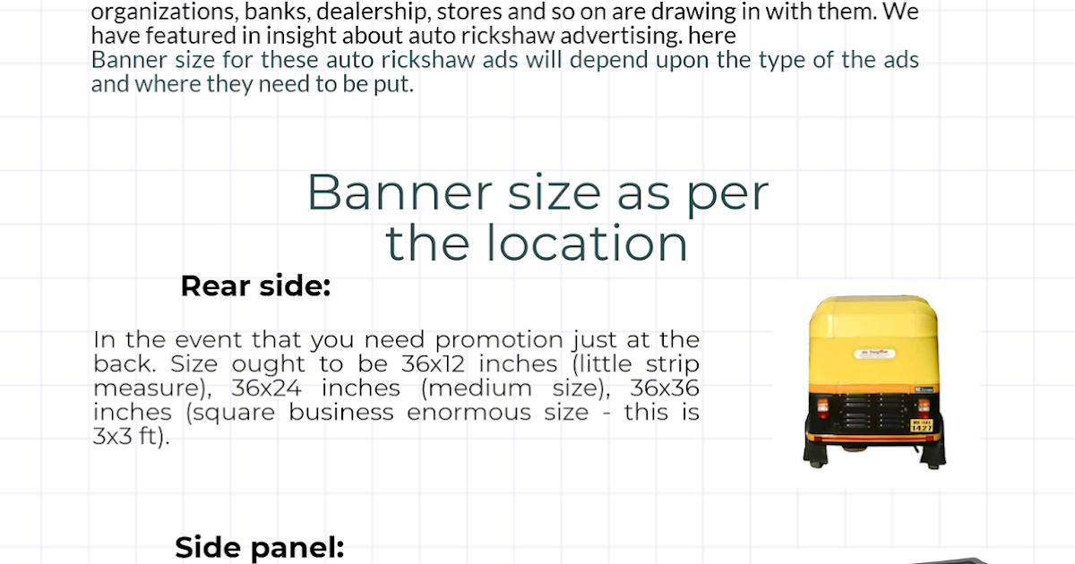Auto Rickshaw Banner Size for Advertising