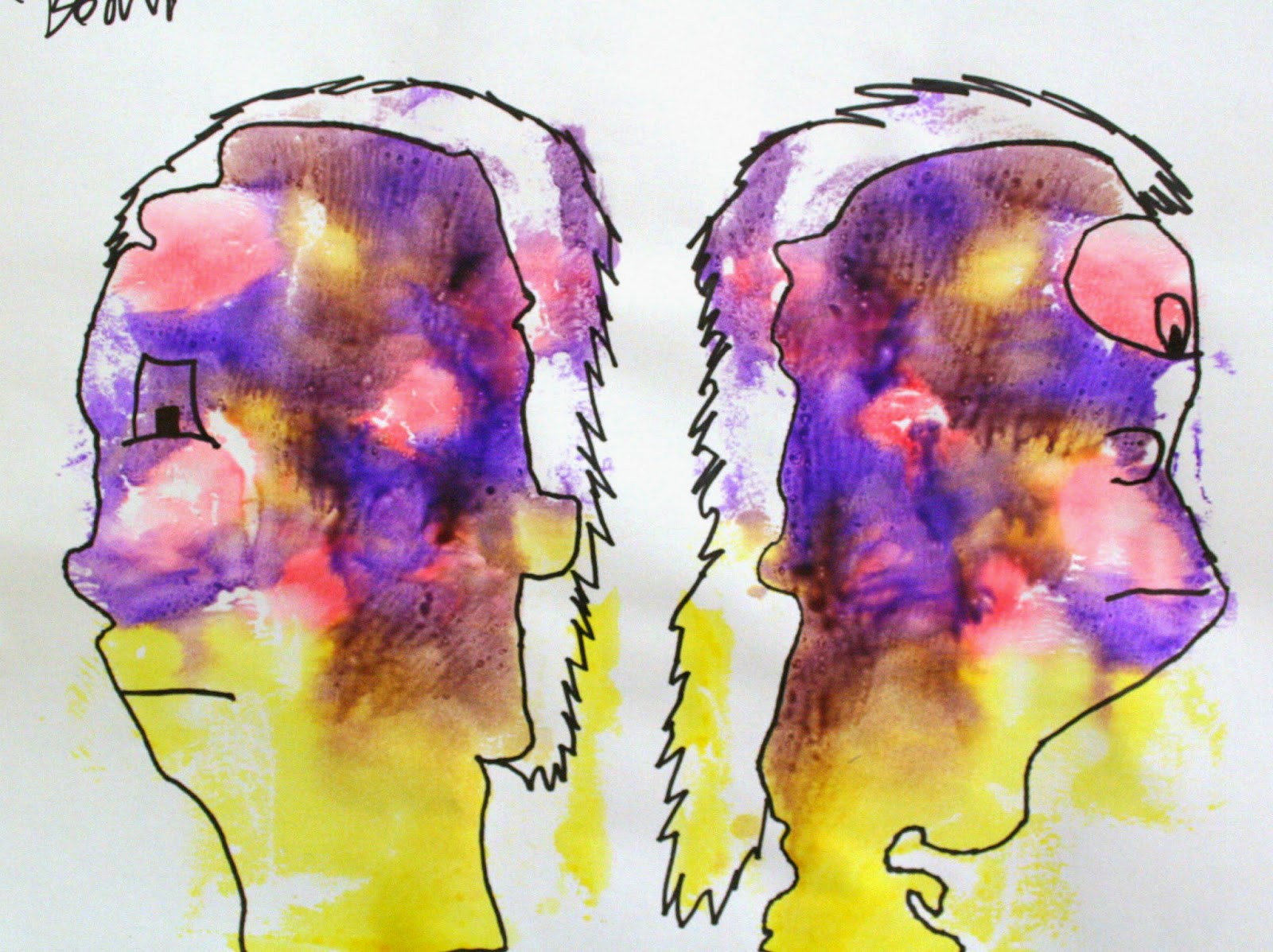 Monument Valley Regional Middle School Art Class: Decalcomania, 6th Grade