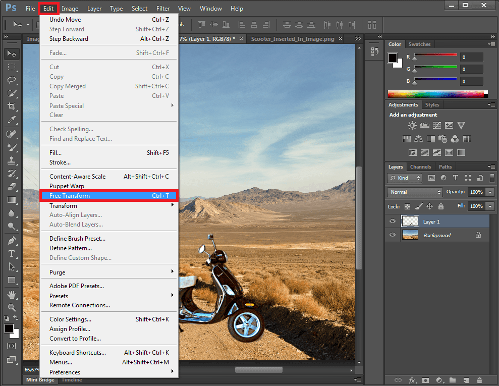 Photo Editor: Insert an object/a person into a picture in Photoshop