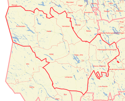 Karta över Härjedalen Regionen | Karta över Sverige, Geografisk, Fysisk ...