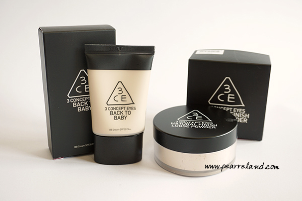 รีวิว 3CE (3 Concept Eyes) back to baby BB Cream & Natural finish loose ...