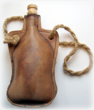How to make armour: Making a medieval leather water flask / bottle ...
