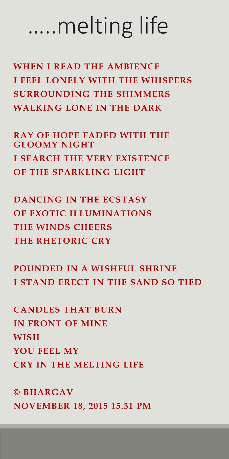 POETRY,...DA COLOR OF LIFE: 2015