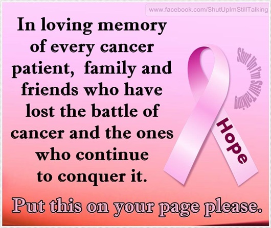 In loving memory of every cancer patient