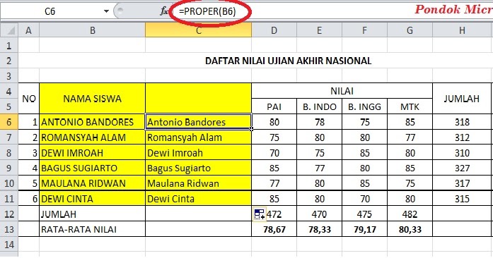 rumus excel tidak muncul hasil Rumus excel menambahkan angka di depan