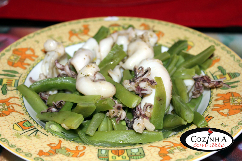 Cozinha com Arte: Salada de choco grelhado com feijão verde