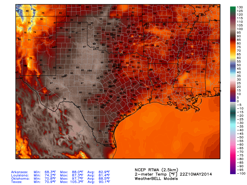 91-Degree Temp Spread Across The Nation @ 4 PM MDT.