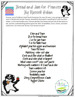 BREAD AND JAM FOR FRANCES ~ Book Units by Lynn