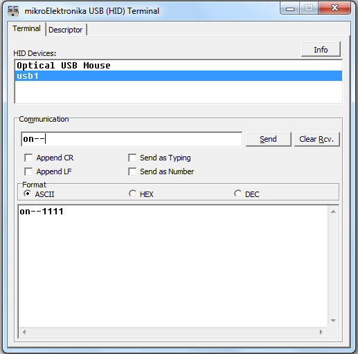 USB HID communication system: Simple USB HID communication project