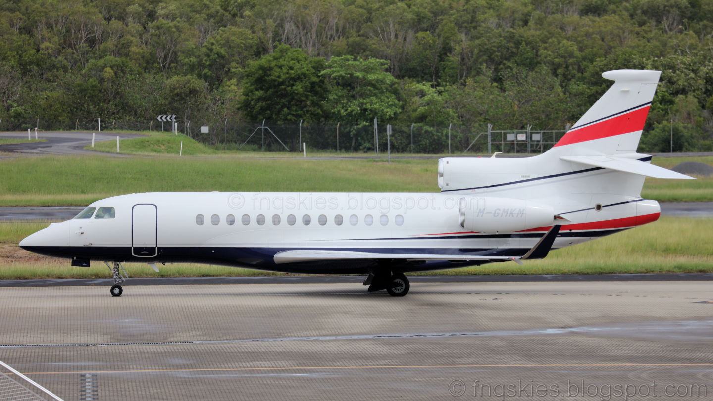 Far North Queensland Skies: Falcon 7X M-GMKM departs
