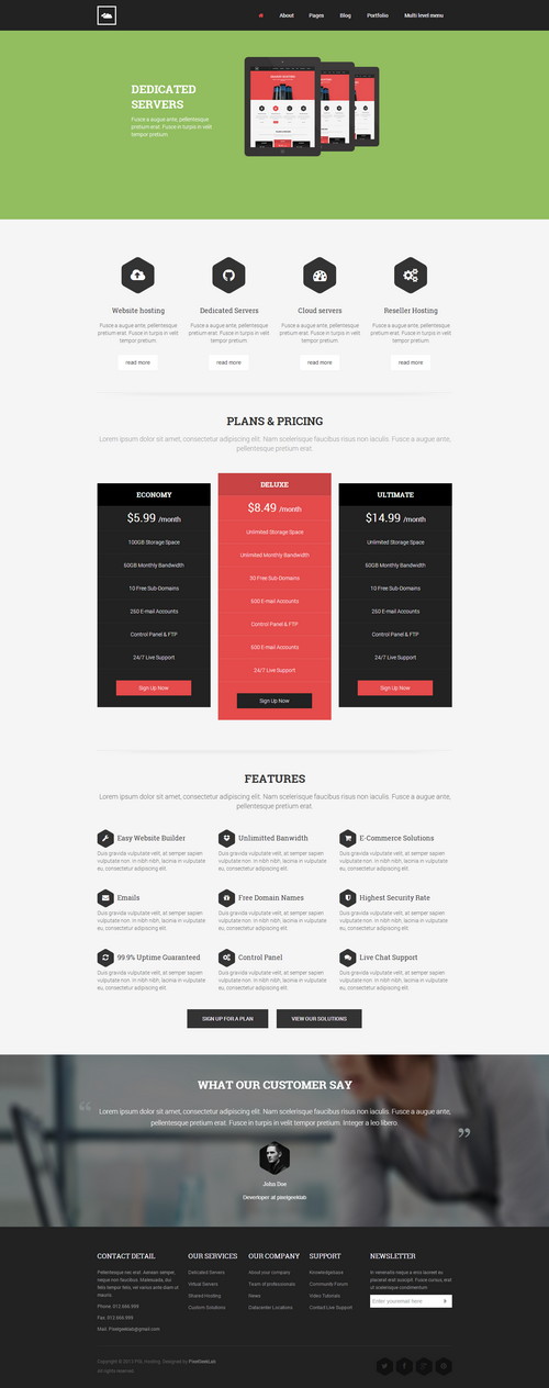 Best Premium HTML WebHosting Templates - Lifetime Designer