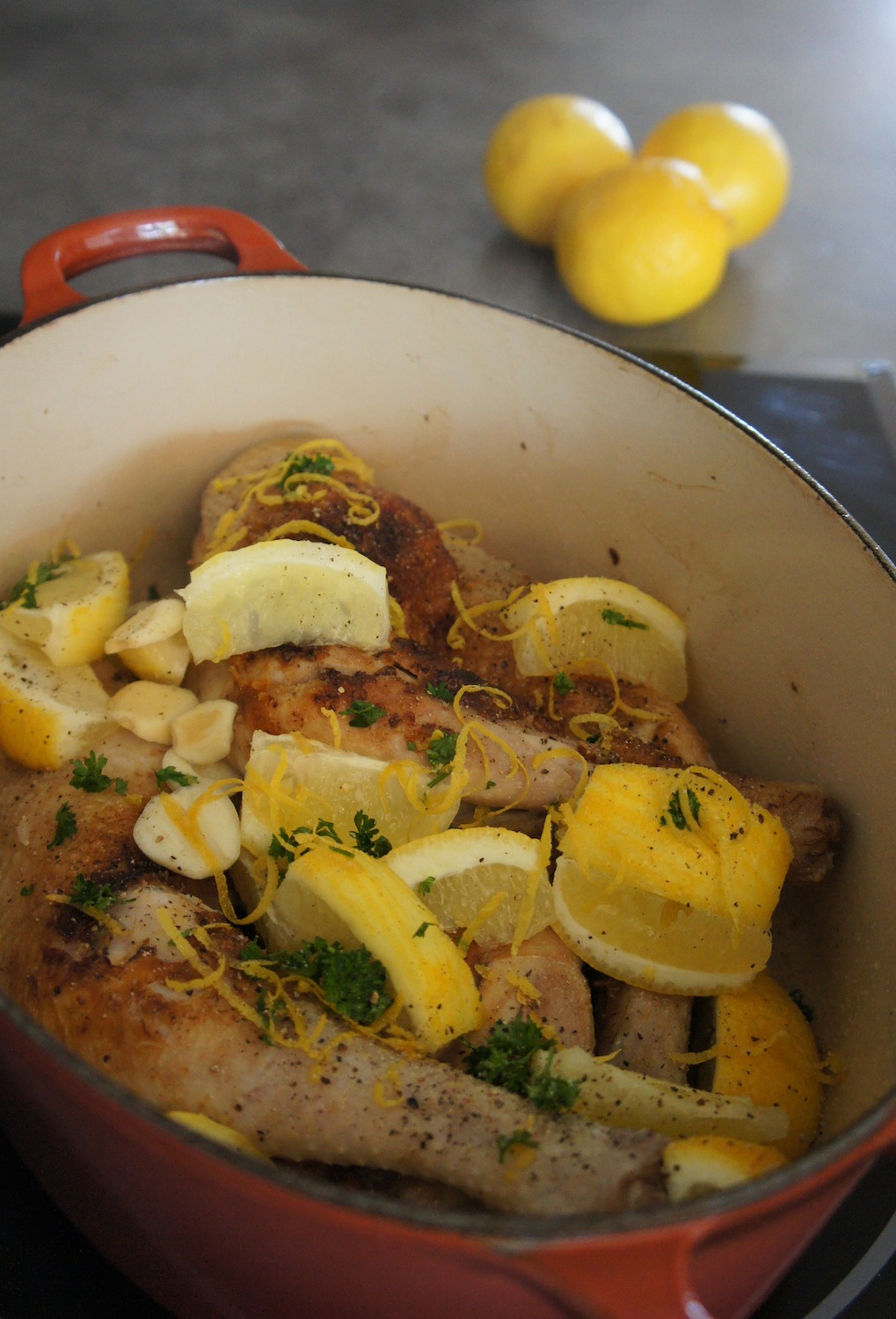 Poulet au citron en cocotte