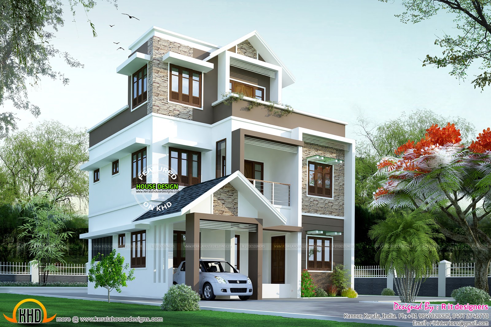 1595 sq-ft small double storied house - Kerala Home Design and Floor ...