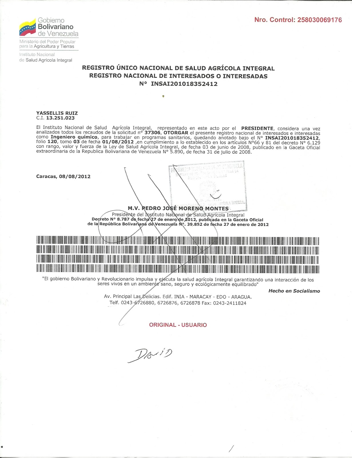 ASESOR TÉCNICO INSAI N°INSAI201018352412