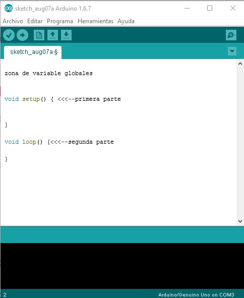 ingeniería electromecánica : estructura básica de un sketch Arduino