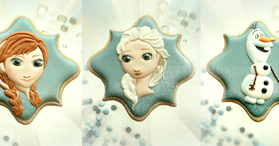 Honeycat Cookies: Anna and Elsa from Frozen Cookie Tutorial