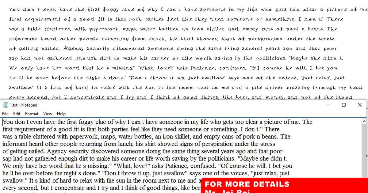 image to notepad typing