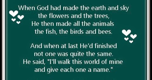 Julia's Creations: When God had made the earth and sky