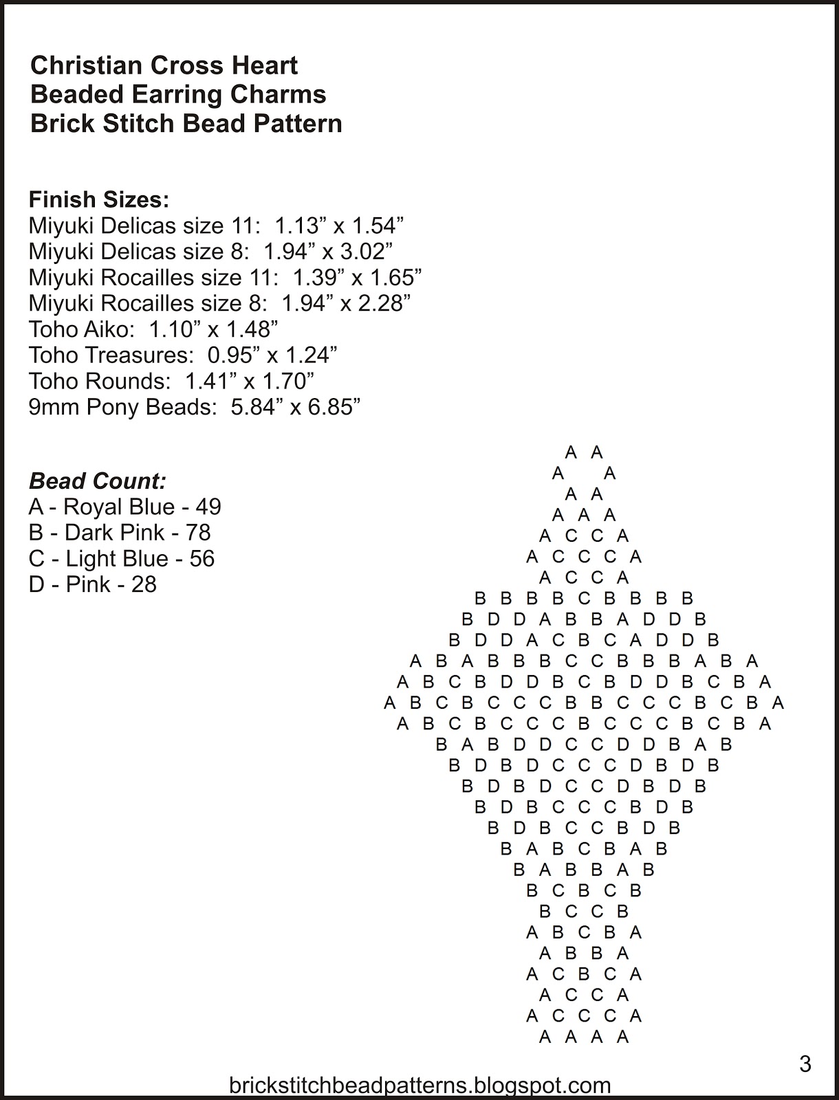 Brick Stitch Bead Patterns Journal: Christian Cross Heart Brick Stitch ...