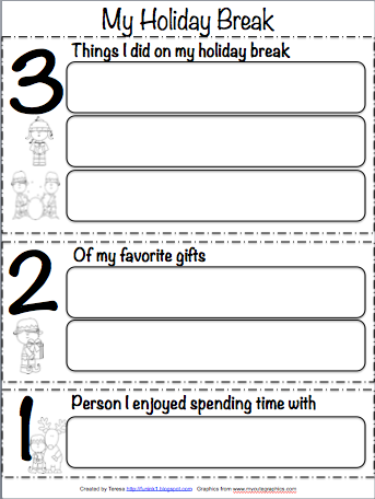 Fun in K/1: My Holiday Break FREEBIE