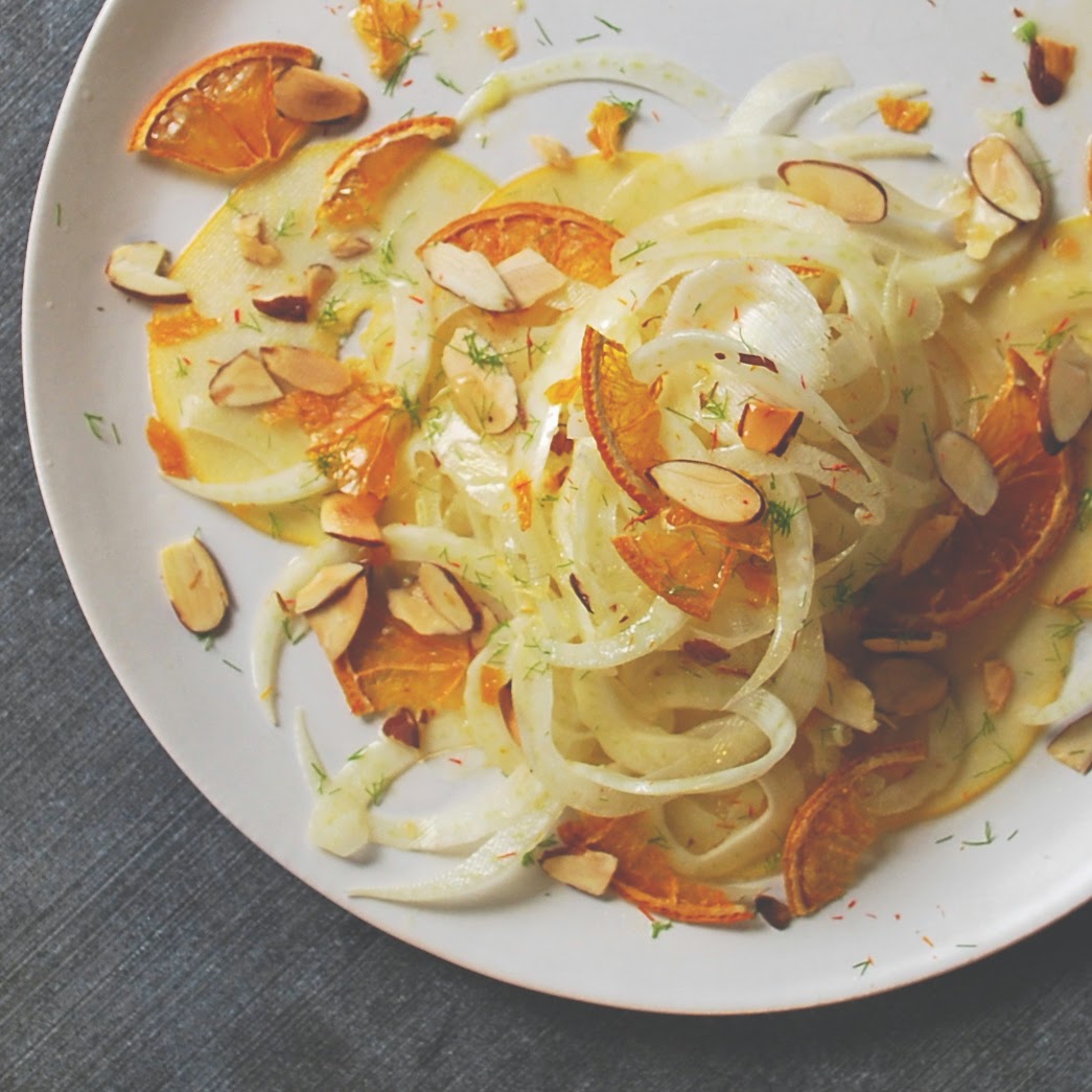 saffron, fennel & opal apple salad