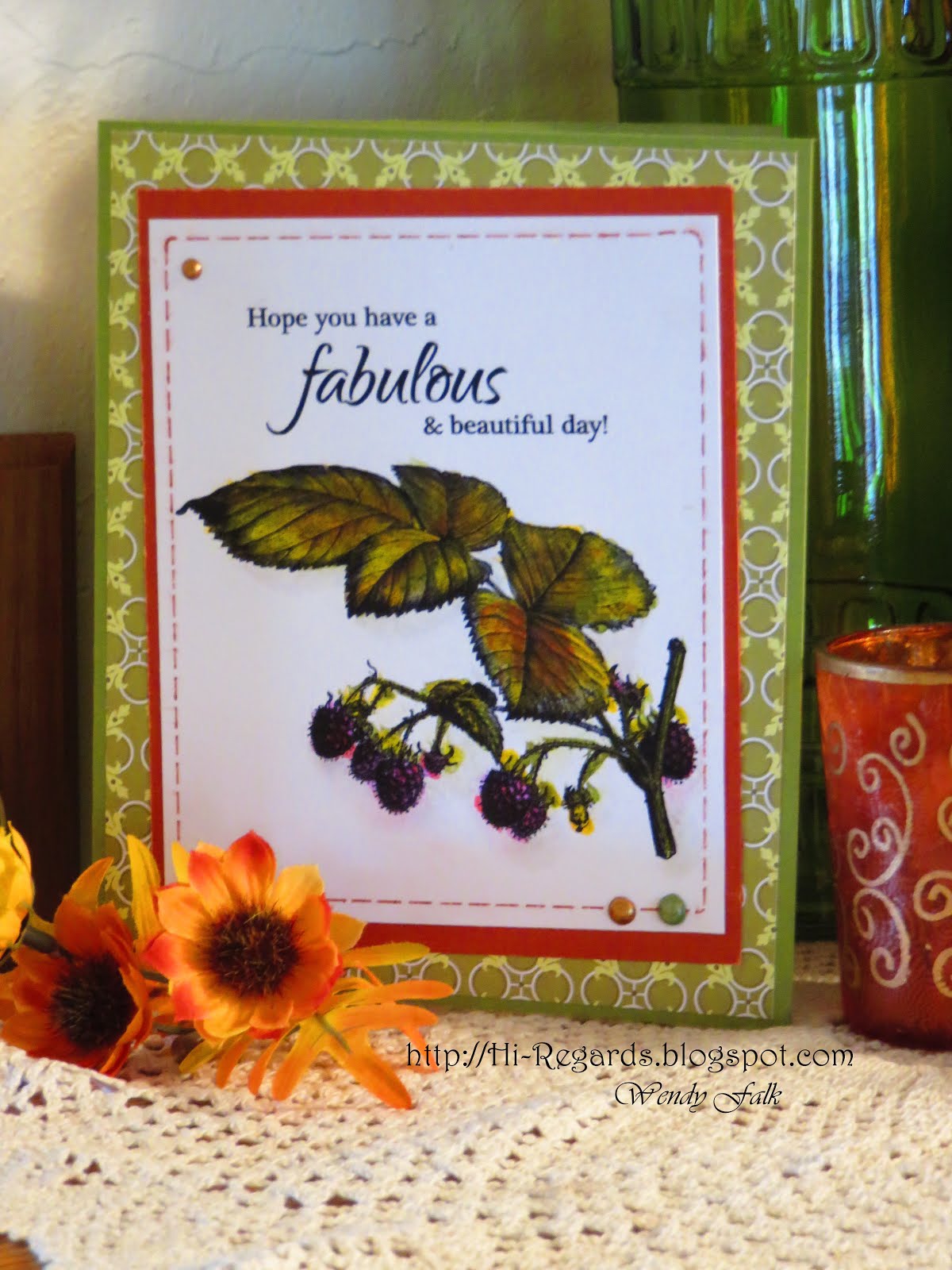 "Hi" Notes: Late Autumn Raspberries - PIP Challenge 1744