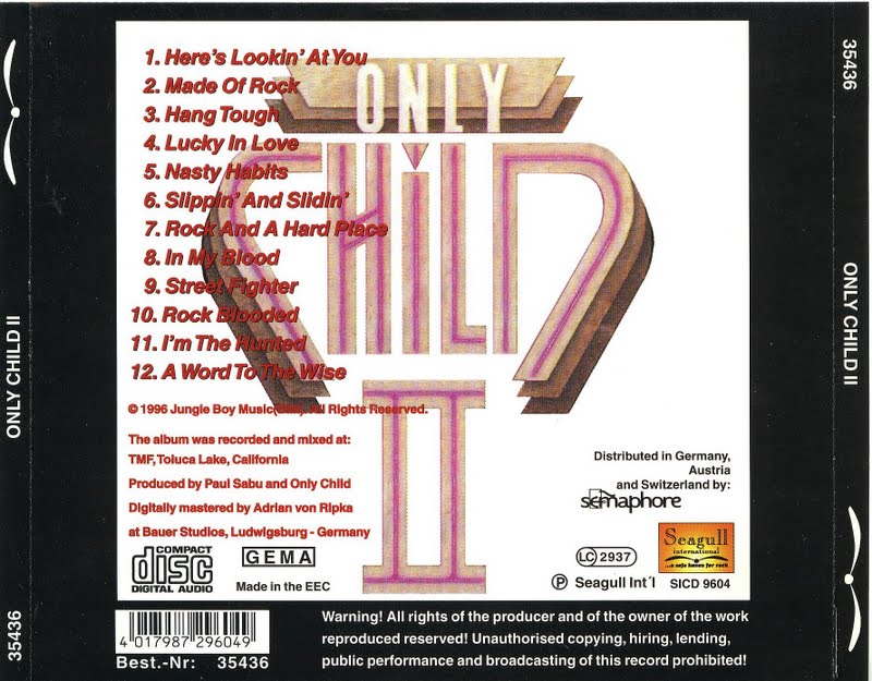 Jolly Joker`s Ohrenbalsam: ONLY CHILD, ONLY CHILD, IMPORT CD, 1988