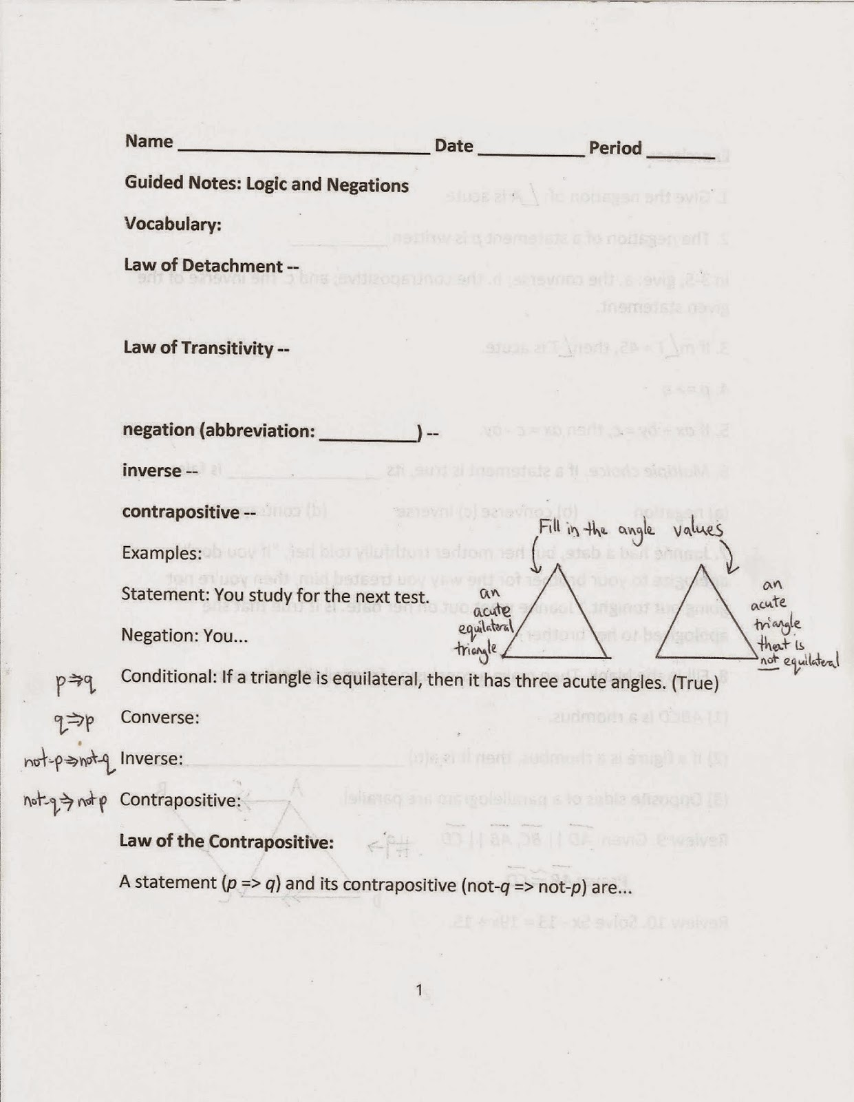 Geometry, Common Core Style: Lesson 13-1: The Logic of Making ...