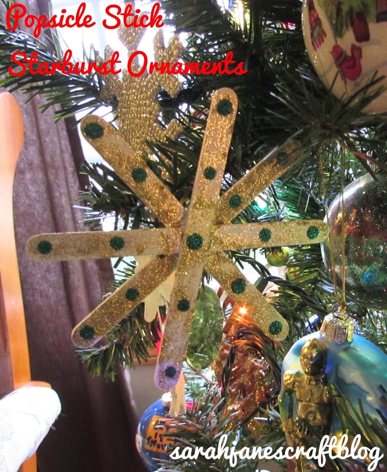 Popsicle Stick Starburst Ornaments