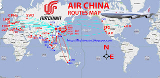 asia aviation: Air China routes map