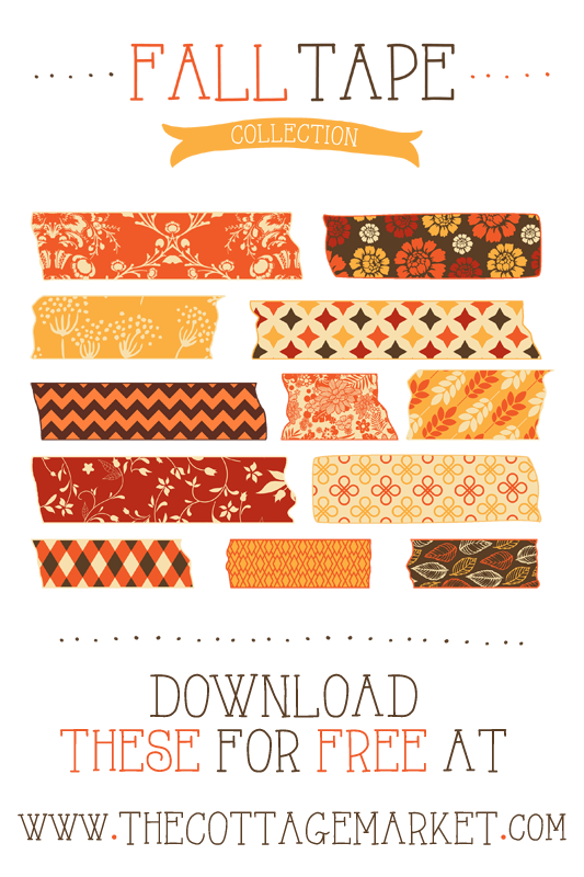 FREE Fall Digital Washi Tape Collection - The Cottage Market