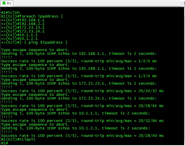 Networking Essentials: TCL script to ping several routers