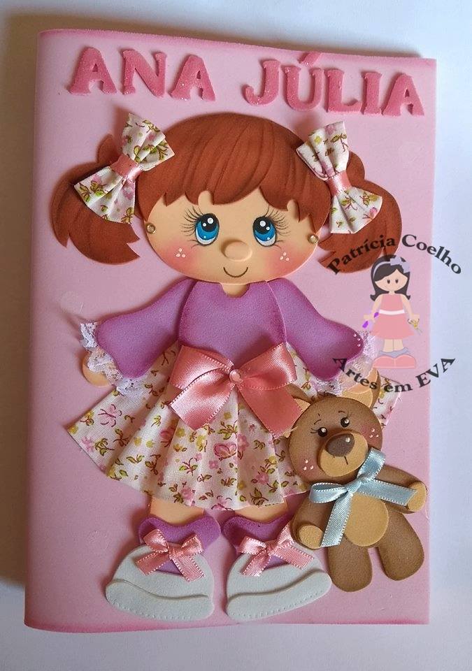 6 Bonecas de EVA com moldes para impressão gratis.