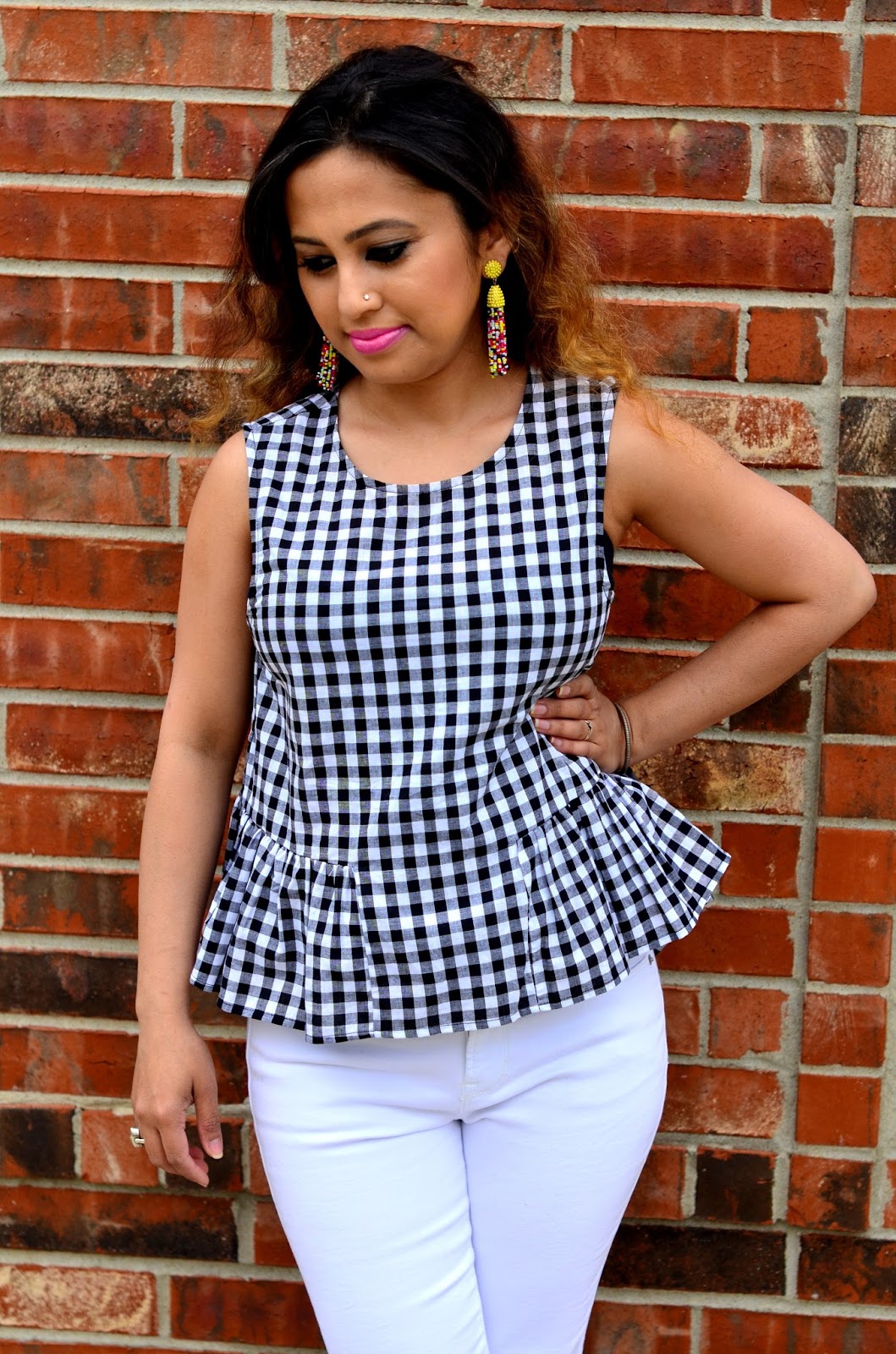 GINGHAM AND WHITE DENIM : OOTD FOR KCFW FW'18 KICK OFF - JOURNOSPEAK