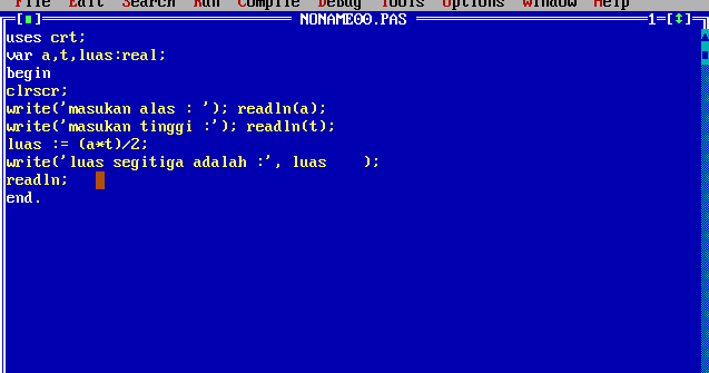 Fauzan Daffa M: Menghitung Luas Segitiga dengan Pascal