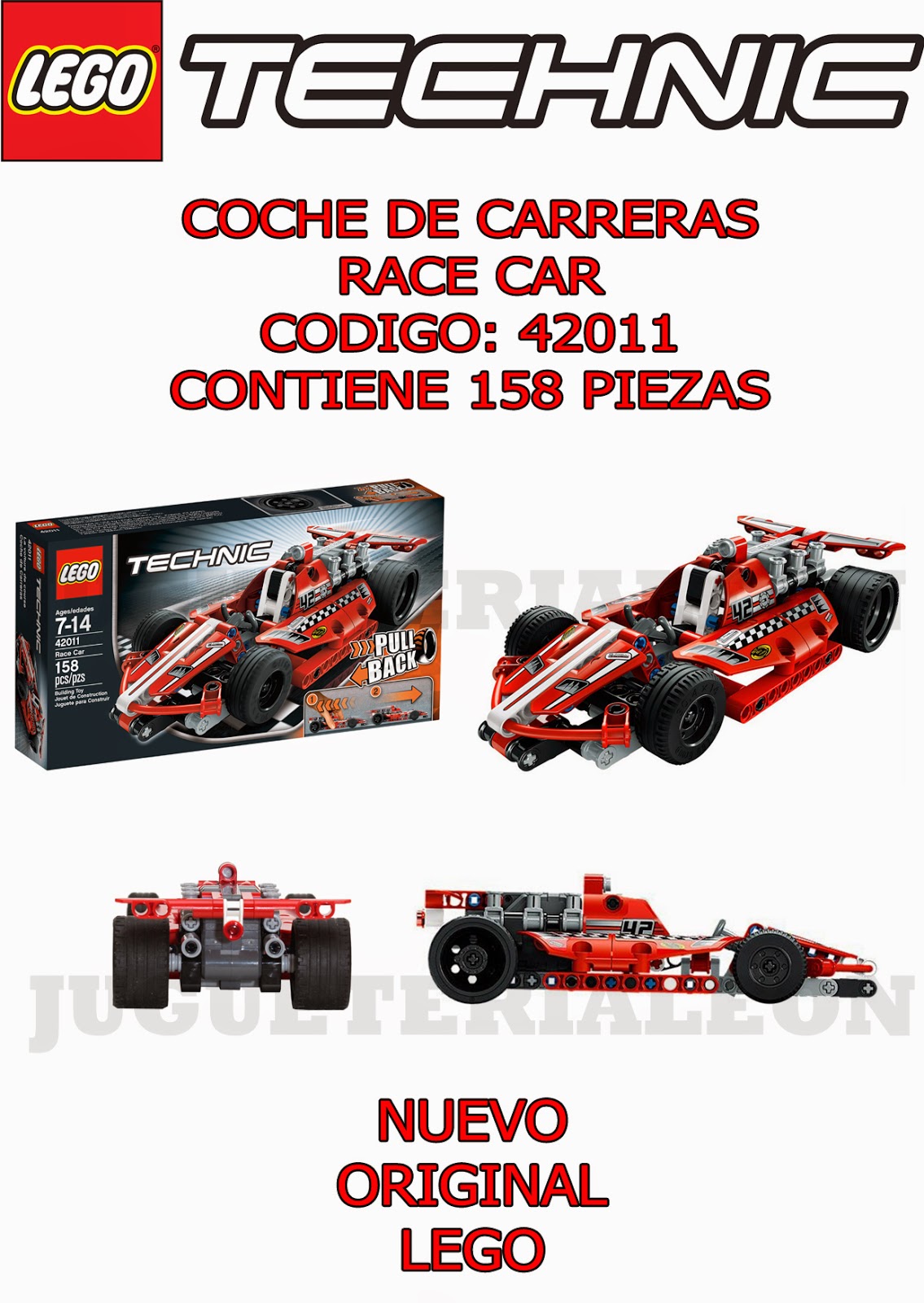 Juguetería León: LEGO TECHNIC 42011 COCHE DE CARRERAS RACE CAR ...