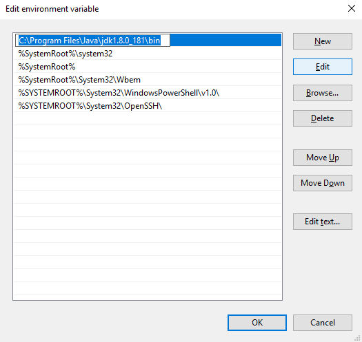 How to set the JDK 8 path in Windows 10