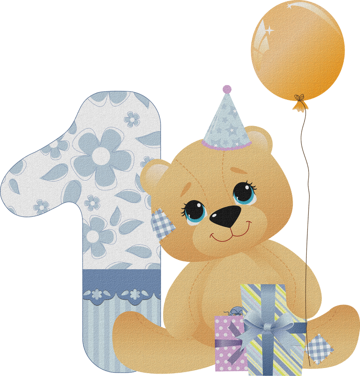 Hermosos números con deco infantil en png tamaño grande