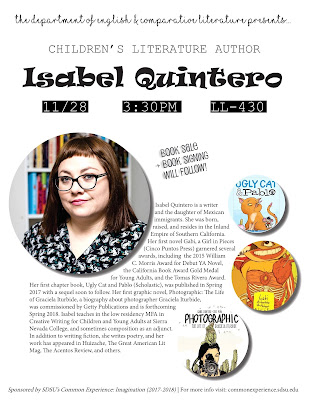 SDSU Children's Literature: YA and Children's Author Visit: Isabel Quintero