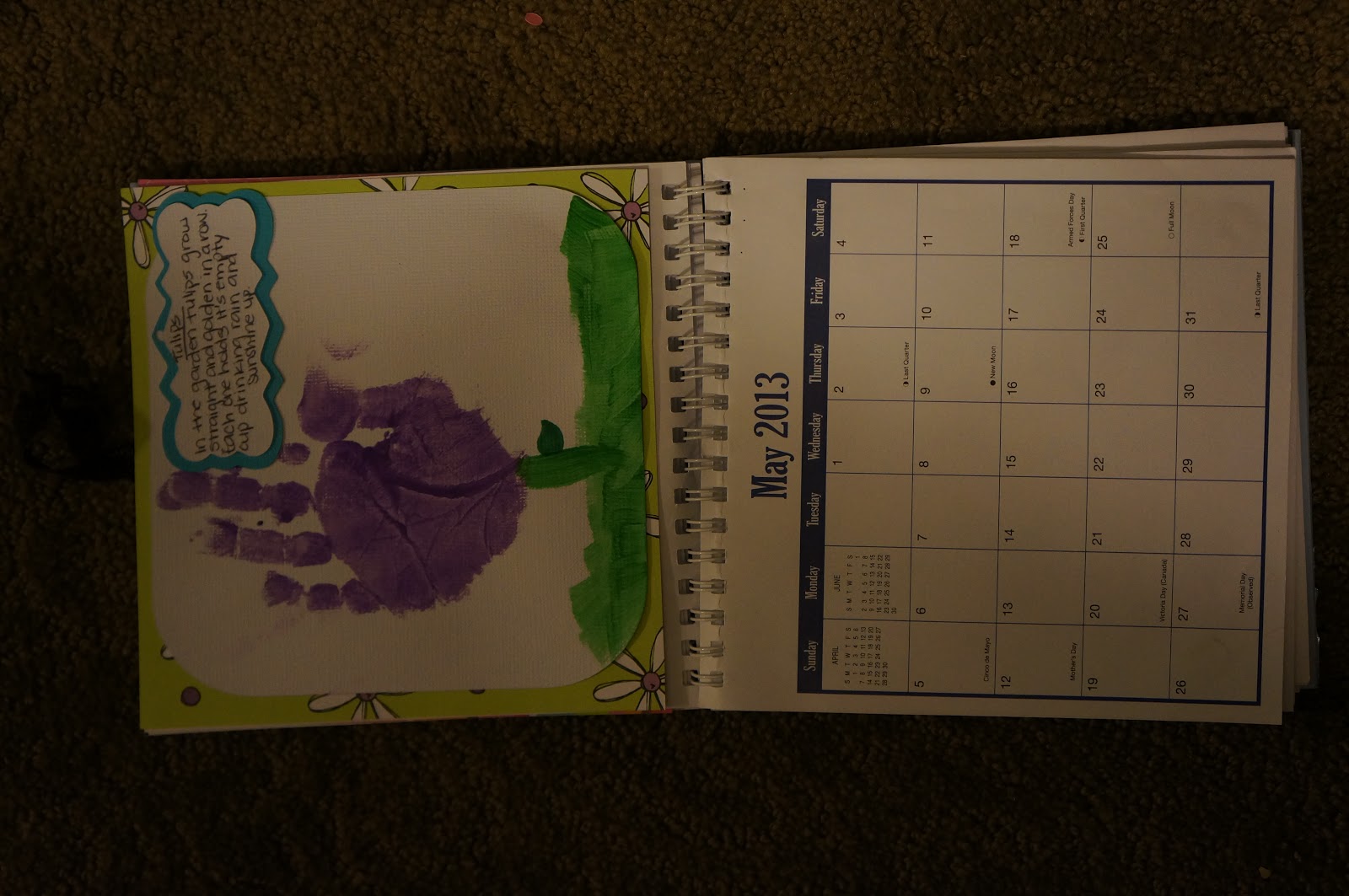 Making my Kids' day special 1 day at a time!: DIY Handprint Calendar