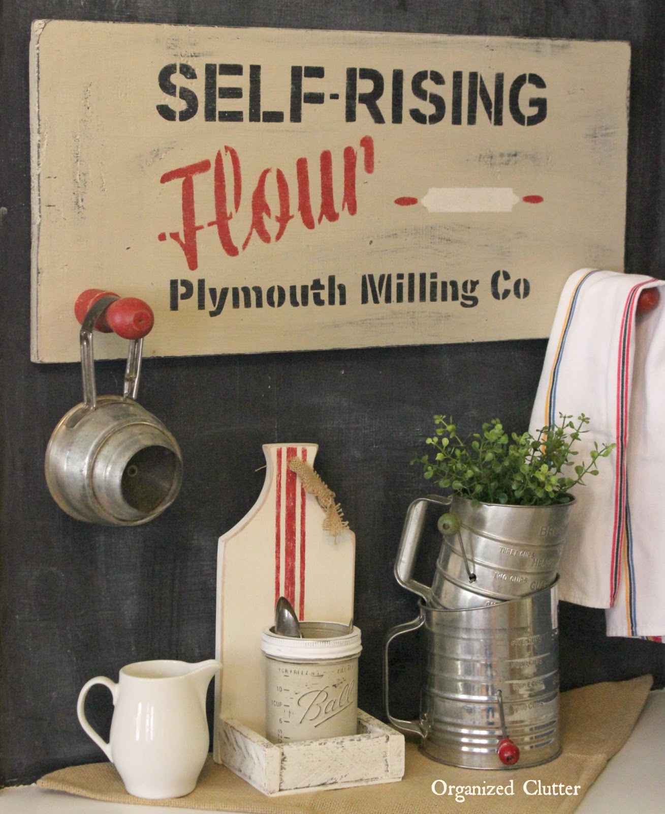 Self Rising Flour Sign with Knick of Time Stencil! - Organized Clutter