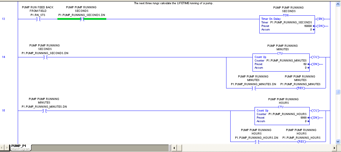 Automation PLC SCADA DCS Historian: Calculate Pump Running Hours PLC ...