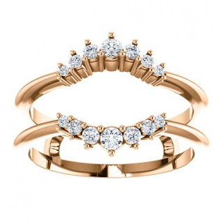 Ring Guard, Wraps, & Enhancers: 14K Rose Gold 1/4 CTW Diamond Ring Guard