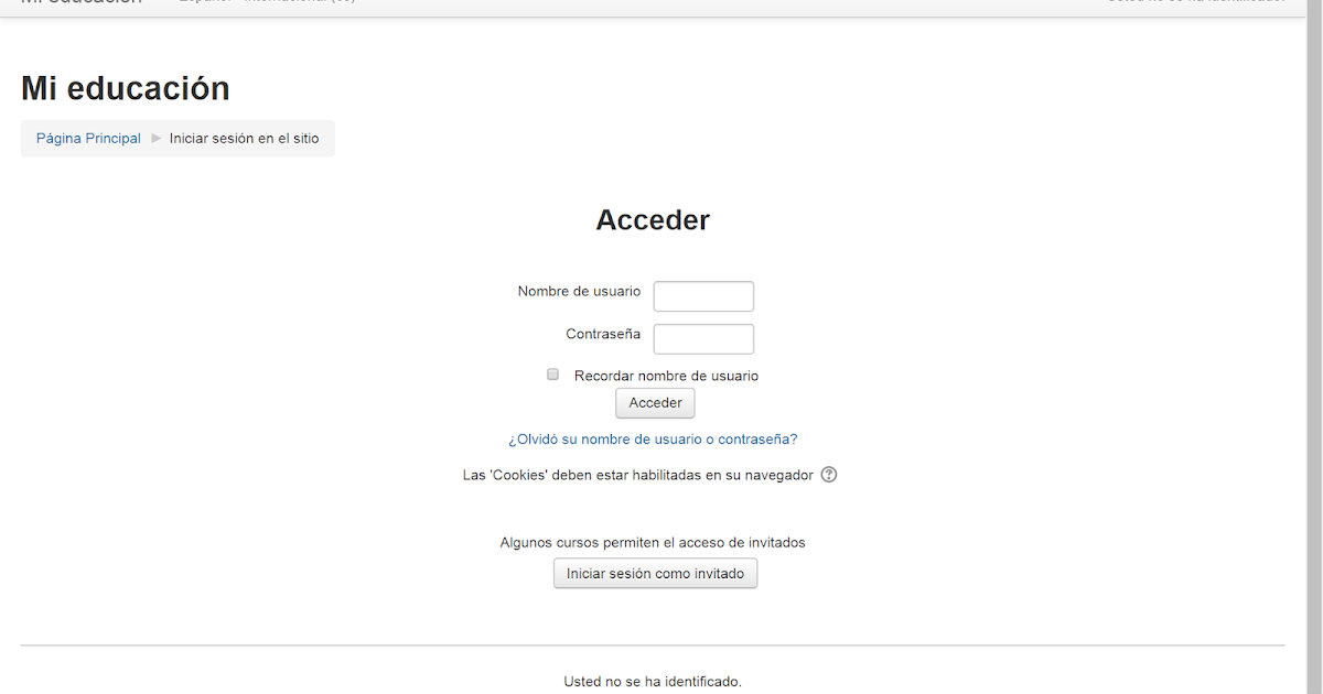 Guias para Moodle: Ingreso al Moodle