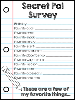 The Loopy Teacher: Secret Pal: Keeping Morale Going All Year Long