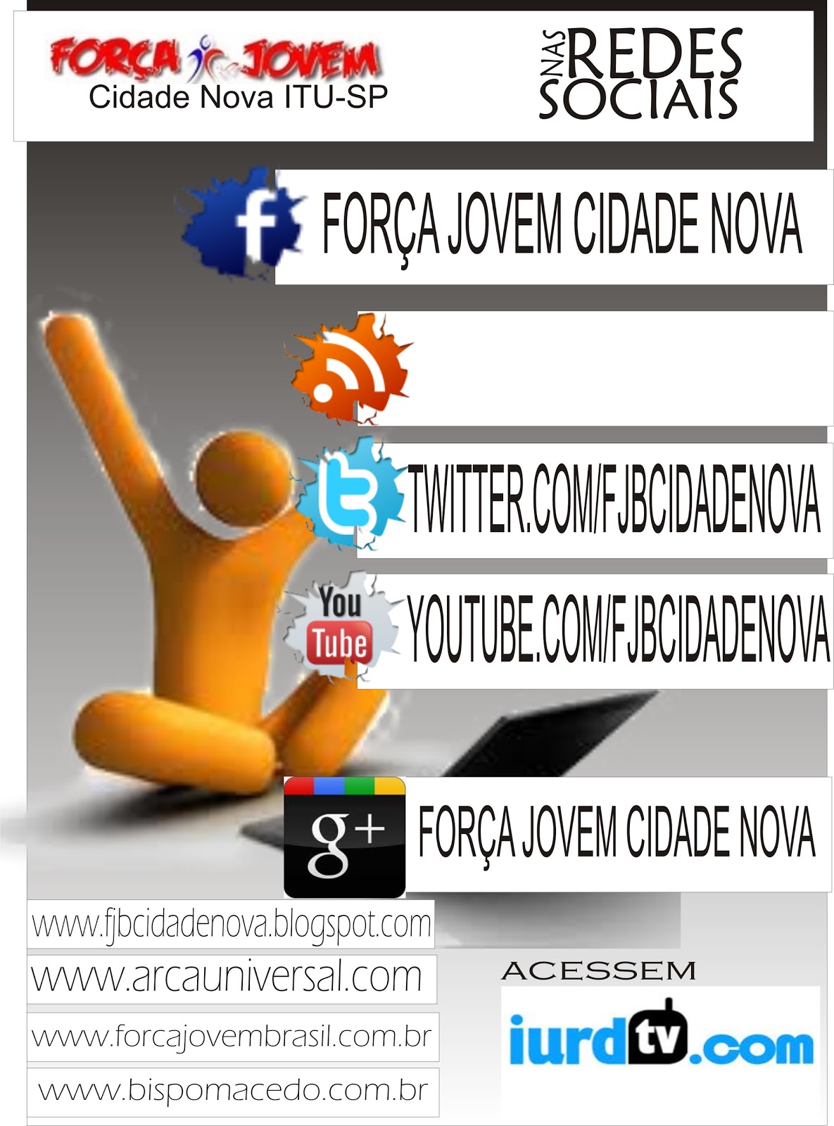 Força Jovem Cidade Nova ITU-SP: Fjcn nas redes sociais